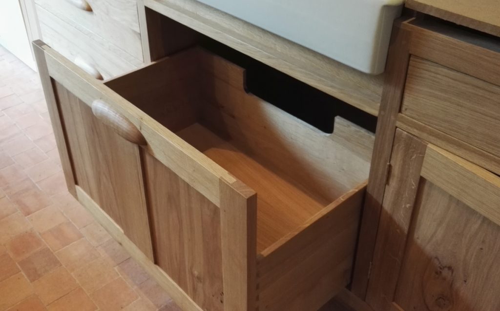 oak-kitchen-bin-drawer - Makers Bespoke Furniture