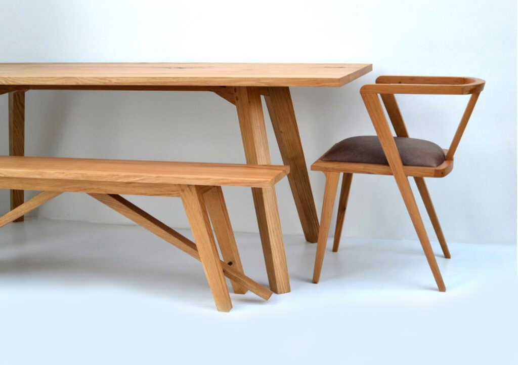 Chiswick-oak-kitchen-table-with-bench-and-zen-dining-chair - Makers ...