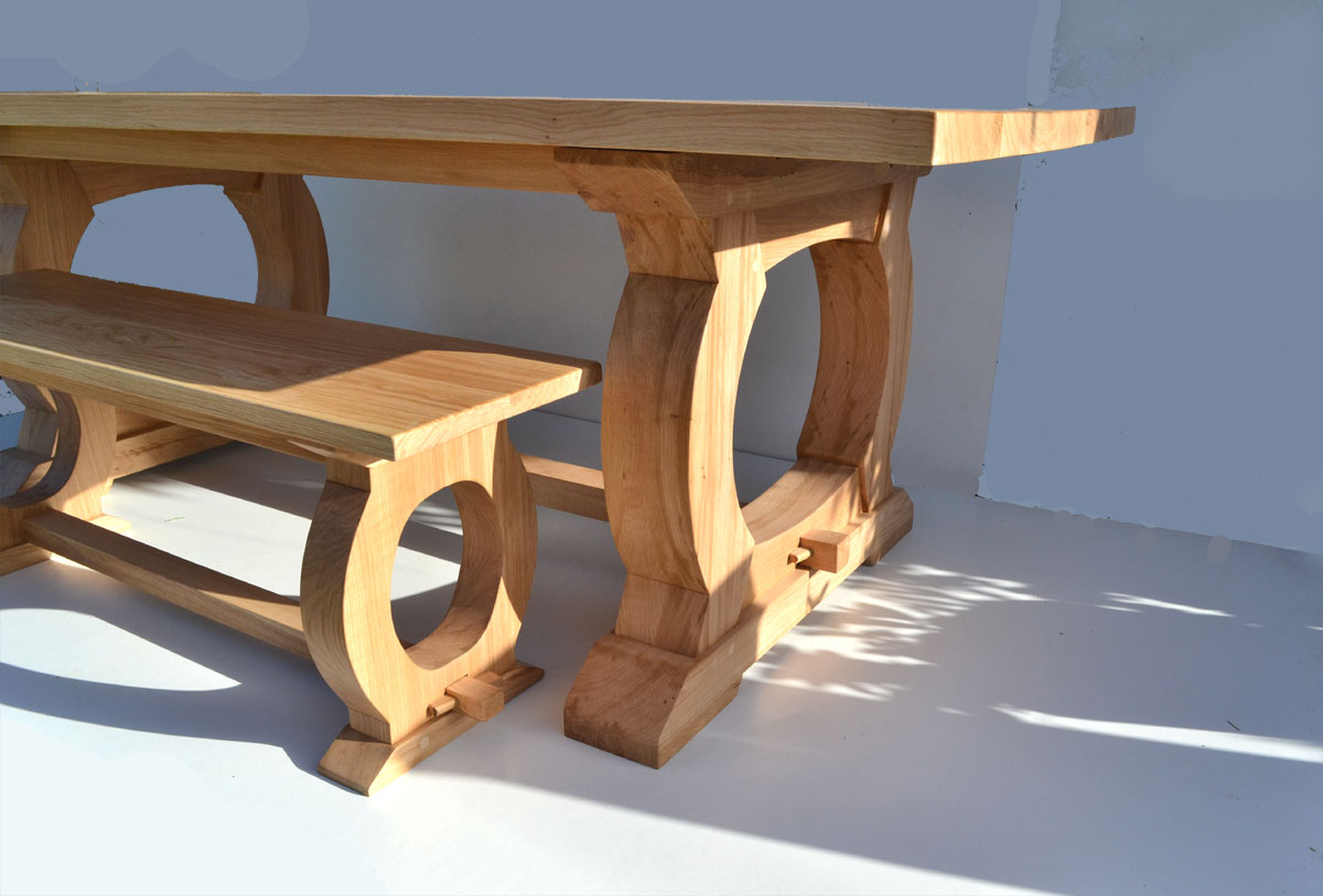 Dining Bench with Curved Base | Bench Seat | Makers Bespoke Furniture