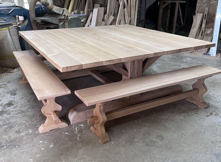 Bespoke Dining Chairs and Benches | Handmade Oak Benches with Backs
